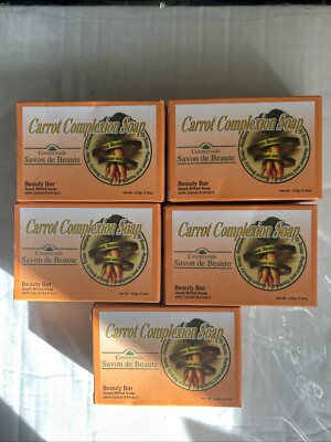 5 Pack CARROT COMPLEXION SOAP BEAUTY BAR WITH CARROT OIL 125g (each ...