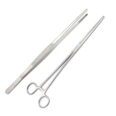 Set Of 2 Hemostat Forceps 12''+Long Tweezer 12'' Serrated Surgical ...