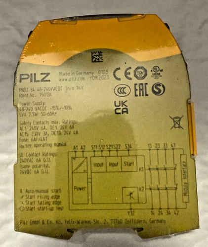 New PILZ PNOZ 750134 s4 3 n/o 1 n/c Safety Relay 48-240VACDC | eBay