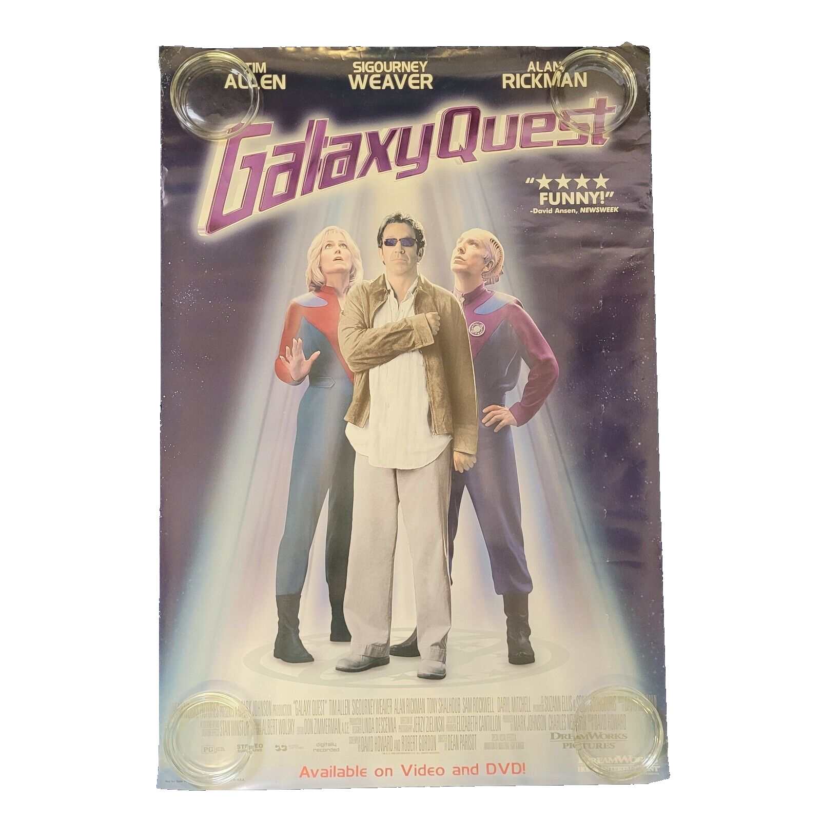 Galaxy Quest Video Store Movie Poster Tim Allen Alan Rickman VTG One ...