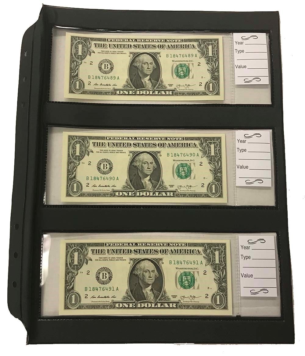 Currency Album Luxury Black Leatherette Binder For Modern / US ...