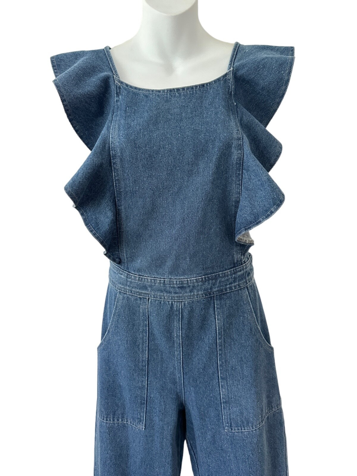 Sugarlips SHARON Ruffled Denim Jumpsuit Overall Rompe… - Gem