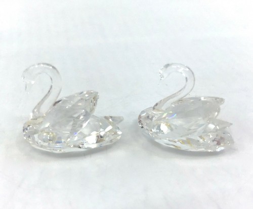 Swarovski Crystal Miniature Swan x 2 Logos no boxes 1in long 1980s ...