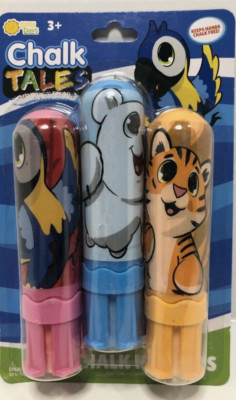 Sidewalk Chalk Tales 3 Colors with Clean Hand Holders Cute New Ships ...