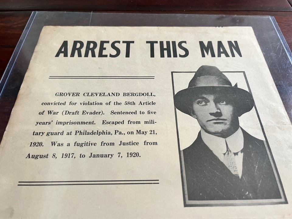 *HISTORIC* 1 OF 3 IN THE WORLD* 1920 GROVER CLEVELAND BERGDOLL FBI ...