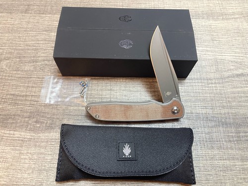 Kizer Matanzas Framelock Folding Knife, Micarta/Titanium Handles ...