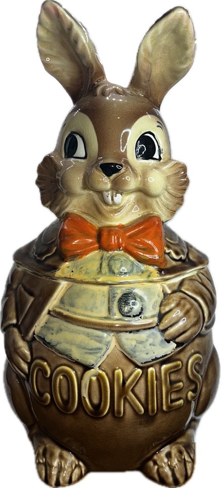 Vintage Royal Sealy Peter Rabbit Cookie Jar w/ Waistcoat 1950s Ceramic ...