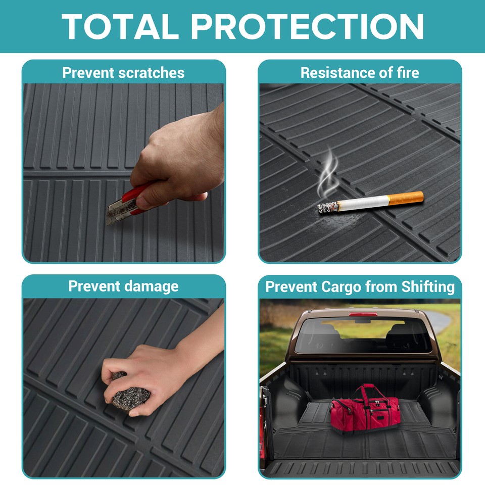 Rubber Truck Bed Floor Mat Liner For 2020-2025 Jeep Gladiator 5FT | eBay