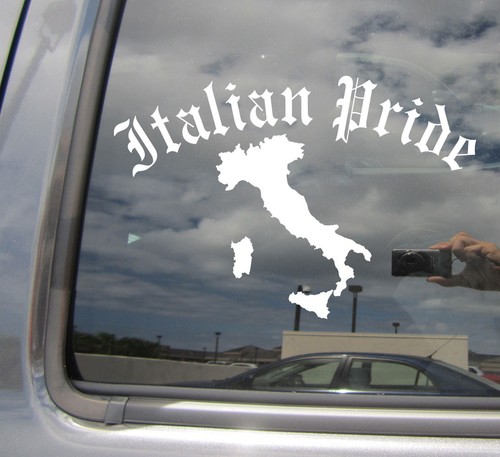 Old English Italian Pride - Italy Country Car Window Vinyl Decal ...
