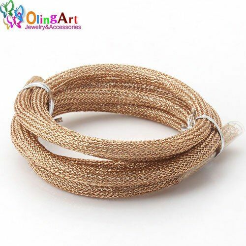 1m/lot 6.0mm Wire Plastic Hollow Tube Mesh Metal Colorful Diy Bracelets ...