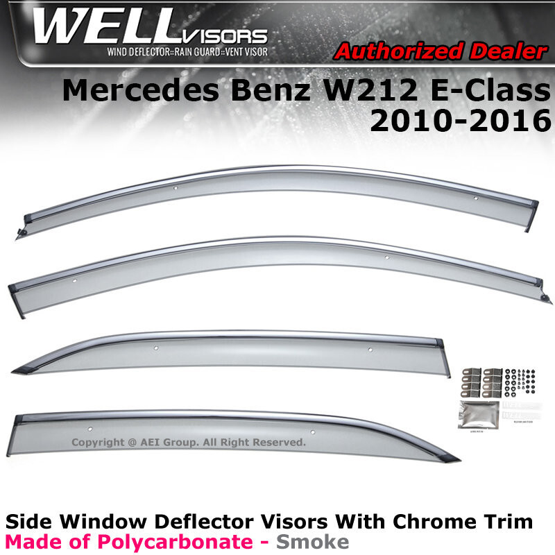 WELLvisors Window Visors for MB E-Class 2010-2016 W212 Deflectors Rain ...