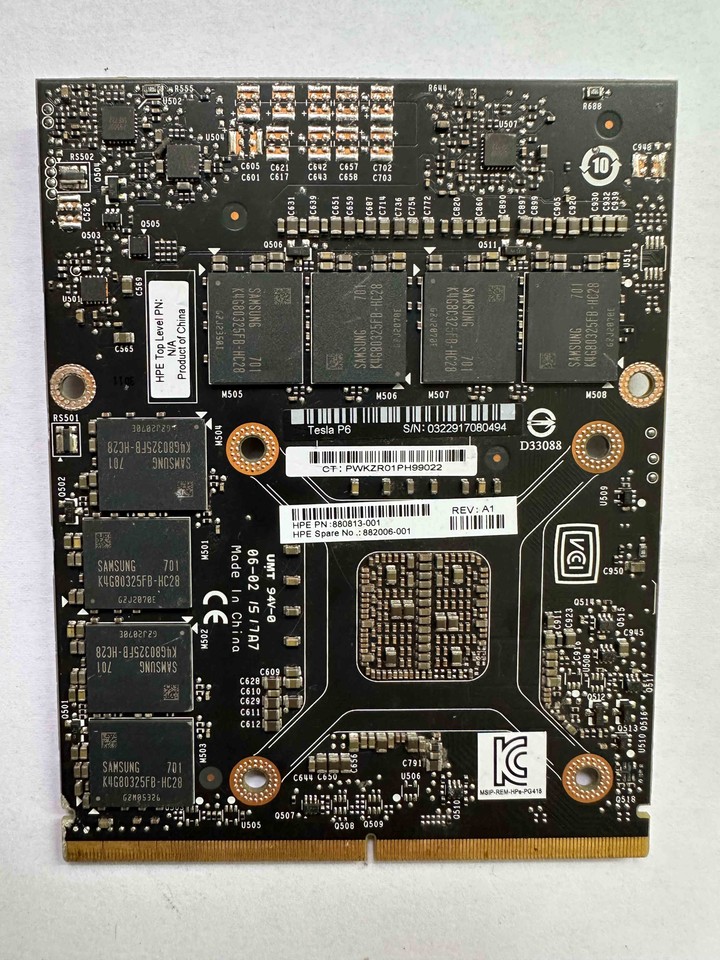 NVIDIA Tesla P6 16GB GP104-995-A1 GDDR5 GPU Graphics Card 880813-001 ...
