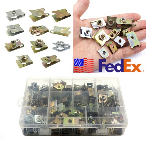 150Pcs Universal Metal U-Type Base Fender Bumper Leaf Board Fastener ...