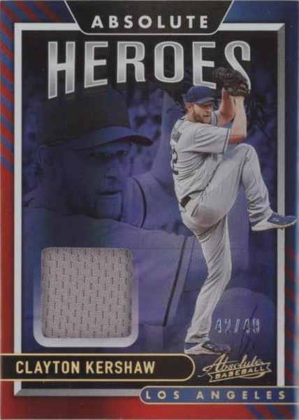 2022 Panini Absolute - Absolute Heroes Memorabilia Spectrum Red #AHM-CK Clayton Kershaw /49 (MEM ...