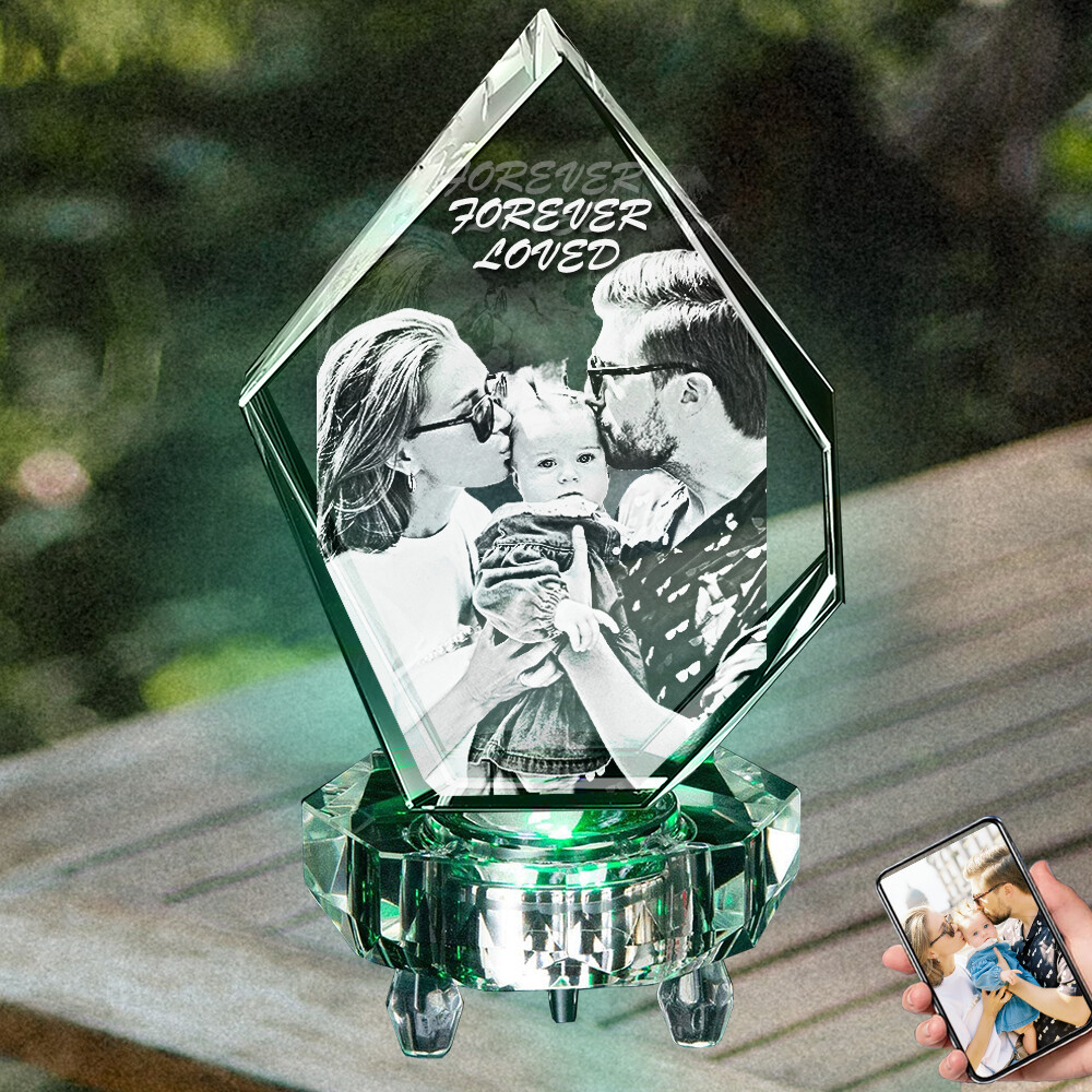 Personalized 3D Crystal Etched Photo Custom Picture Memorial Gifts for ...