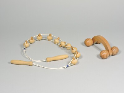 Wooden Ball Bead Back Massager for Body and Neck plus Hand Held ...