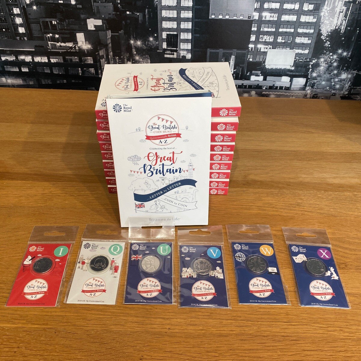 2018 10p Alphabet Letters Coins Hunt I Q U V W X + Folder Royal Mint ...