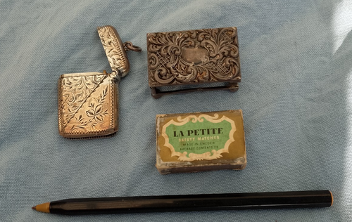 Antique Sterling Silver Vesta Case &Matchbox Holder Case (rare but ...