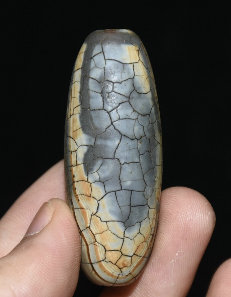 Antique Tibet Natural Agate Onyx Eyes DZI Bead Exorcism Amulet Pendant ...