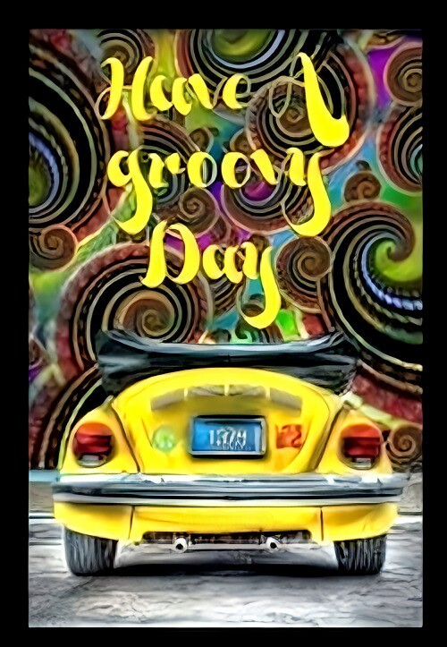 Have A Groovy Day Yellow Bug Swirls -Refrigerator Fridge MAGNET | eBay