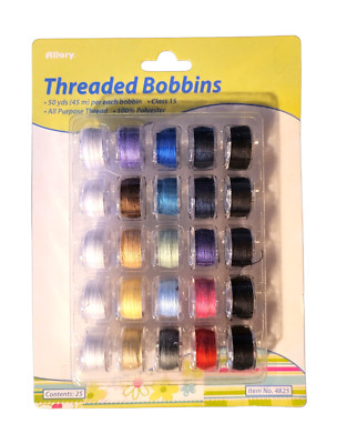 Allary 25 Threaded Bobbins - New - 50 yds Per Bobbin - Class 15 | eBay