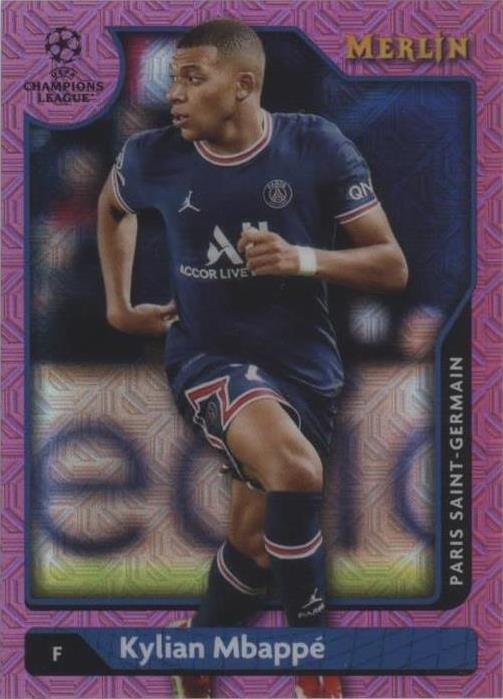2021-22 Topps Merlin Collection Chrome UCL - Kylian Mbappe #100 Pink ...