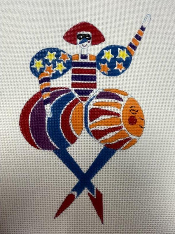 Beau Geste BG 18 Hand Painted Jester Performer Needlepoint Canvas 13x10 ...
