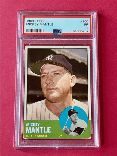 1963 Topps Mickey Mantle #200 New York Yankees PSA 1 NICE CENTERING Low ...