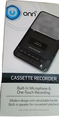 Onn Portable Cassette Tape Player Recorder Microphone Open Box | eBay