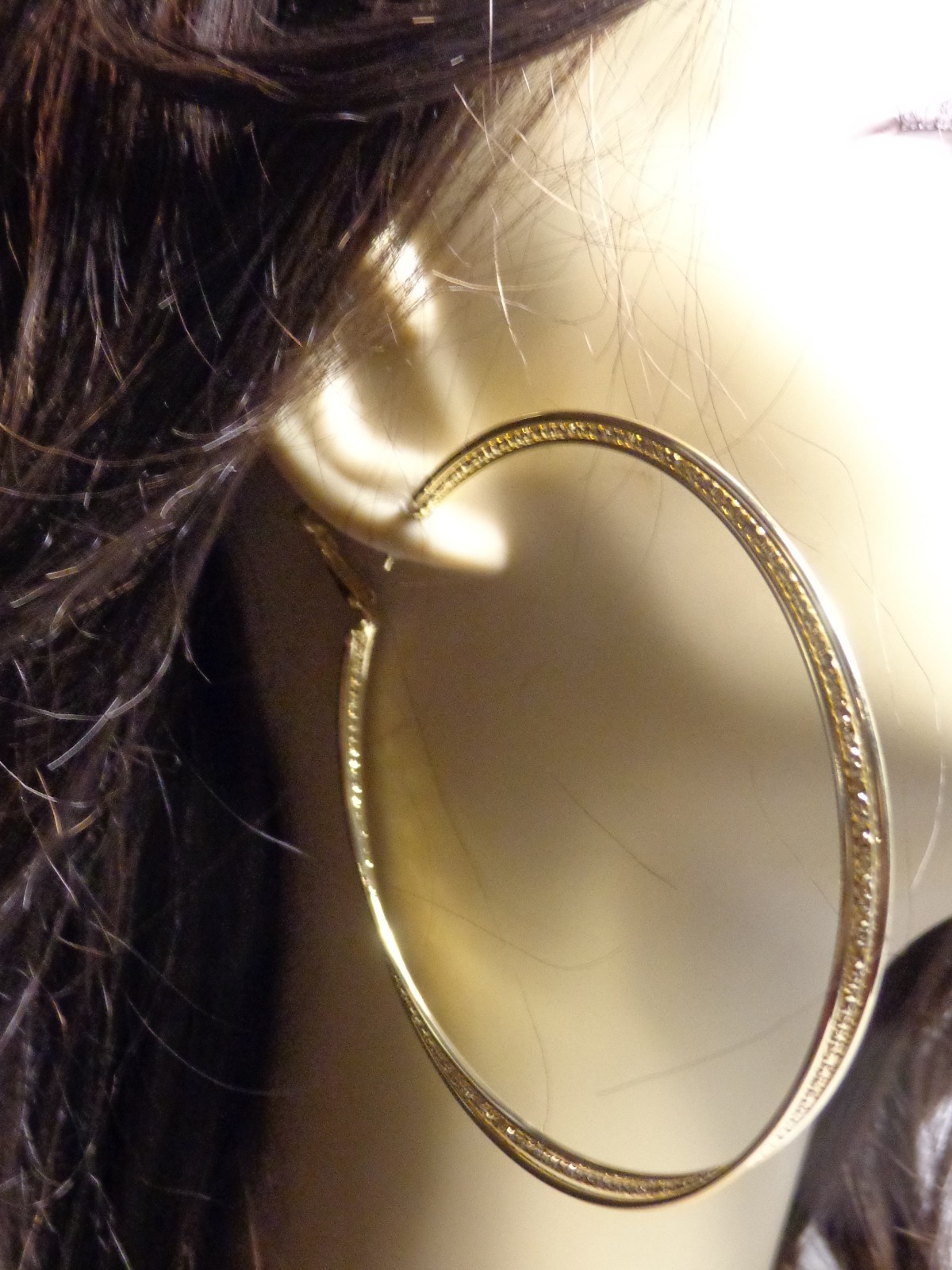 LARGE HOOP EARRINGS GOLD TONE HOOP EARRINGS 4 inch hoop layered hoop ...