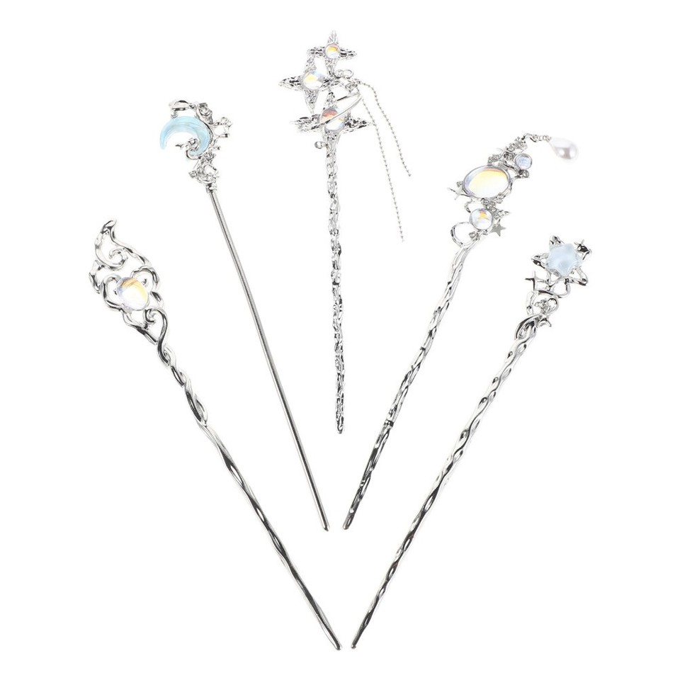 5 Pcs Hair Pin Wood Moon Elegant Female Hairpins Ancient Chinese | eBay ...