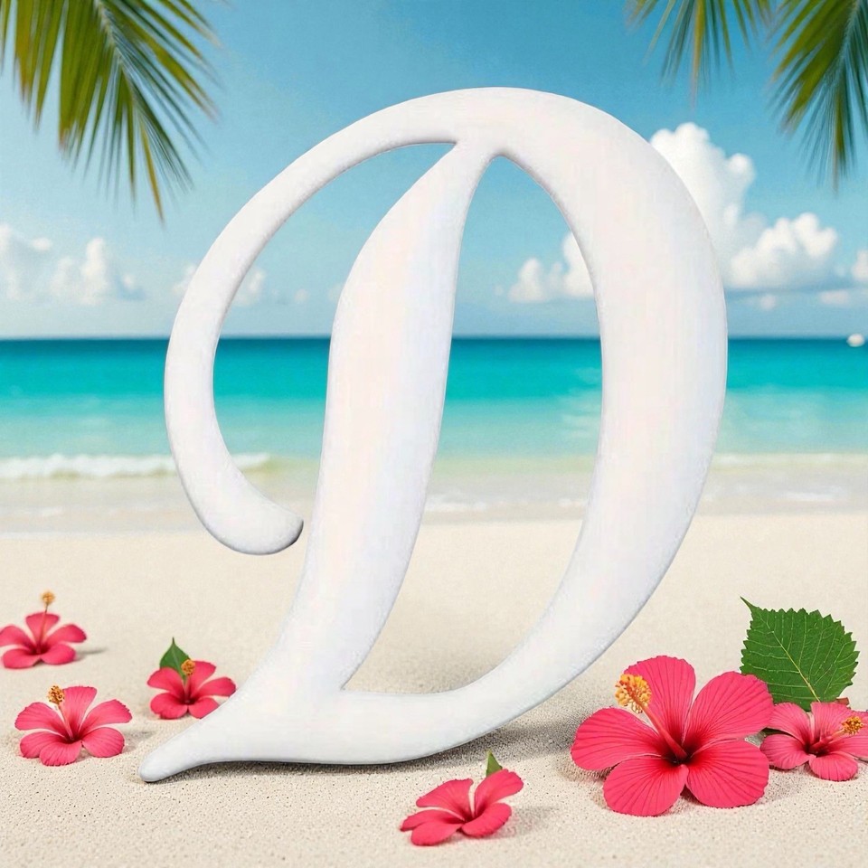 White Letter D Initial 'D' Bogg Bag charm tote bag charm New 4 in ...