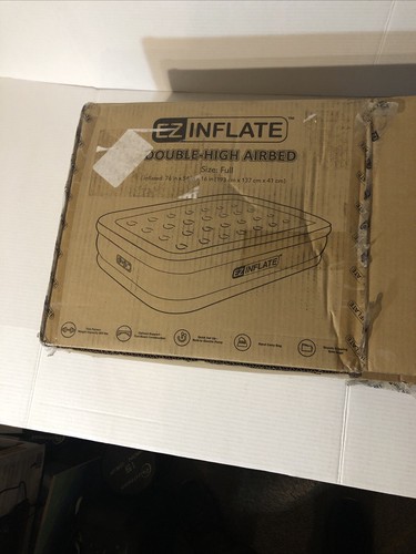 EZ INFLATE Queen Double High Fancy Air Mattress with Built in Pump ...