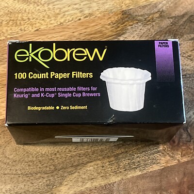 EKOBREW 100 COUNT PAPER FILTERS COMPATIBLE WITH MOST REUSABLE FILTERS ...