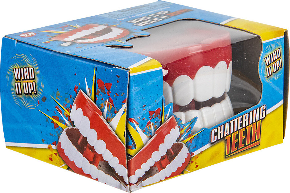 Moving TALKING CHATTERING TEETH Dentures Choppers Wind Up Joke Large ...