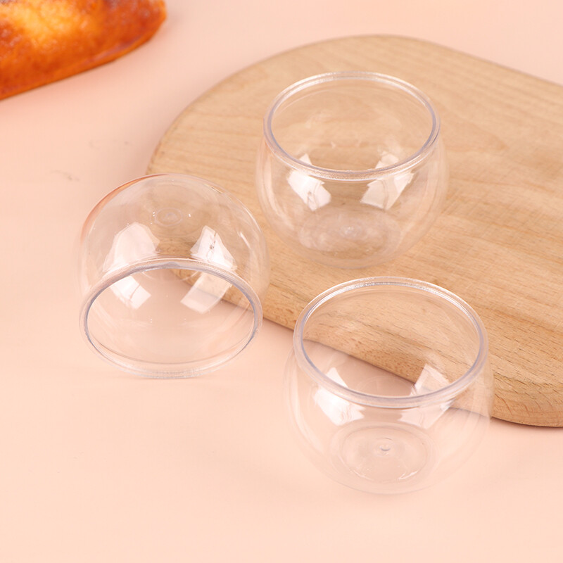 5Pcs Round Transparent Dessert Cups For Party Yogurt Plastic Baking ...