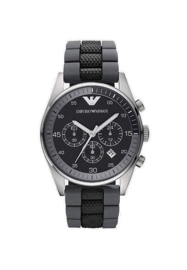 Emporio Armani AR5866 Black Chronograph Mens Watch 2 Year for sale ...