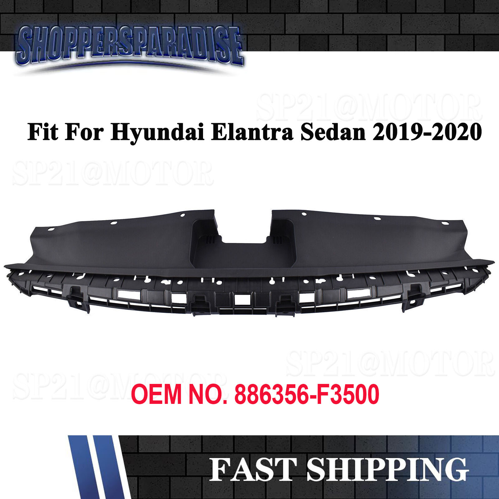Radiator Grille Upper Cover for Hyundai Elantra Sedan 4-Door 2019-2020 ...