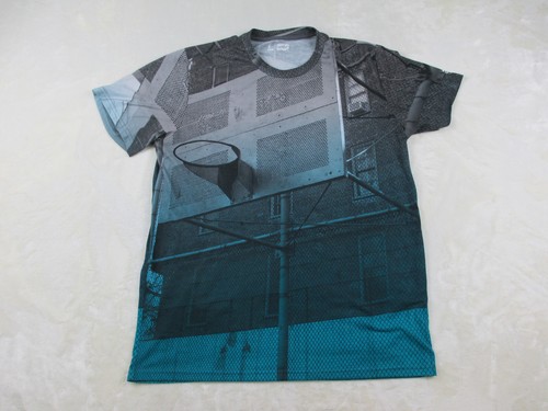 Adidas Shirt Mens Large Blue Lightweight Basketball AOP Climalite Gym ...