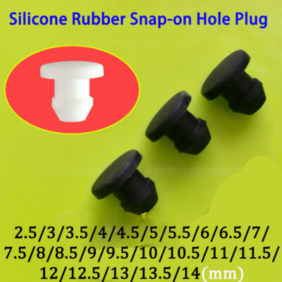 Silicone Rubber Snap-on Hole Plug Blanking End Caps Seal Stopper White ...