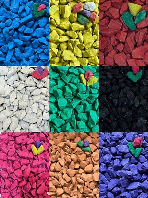 1kg Coloured Stones Rock Pebble Gravel Chipping Home Garden Plant Pot ...