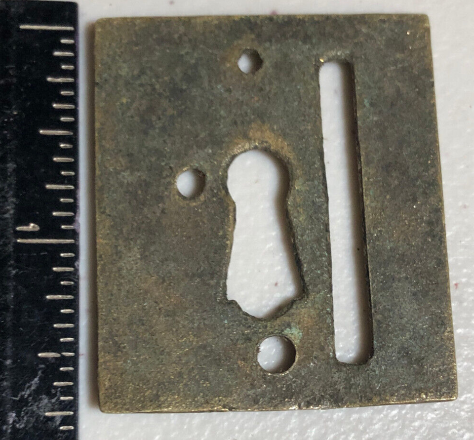 VINTAGE OLD FANCY SOLID BRASS ESCUTCHEON KEY HOLE KEYHOLE COVER PLATE ...