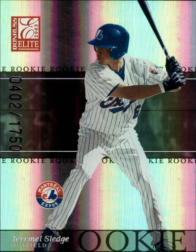 2003 Donruss Elite Montreal Expos Baseball Card #183 Terrmel Sledge ...