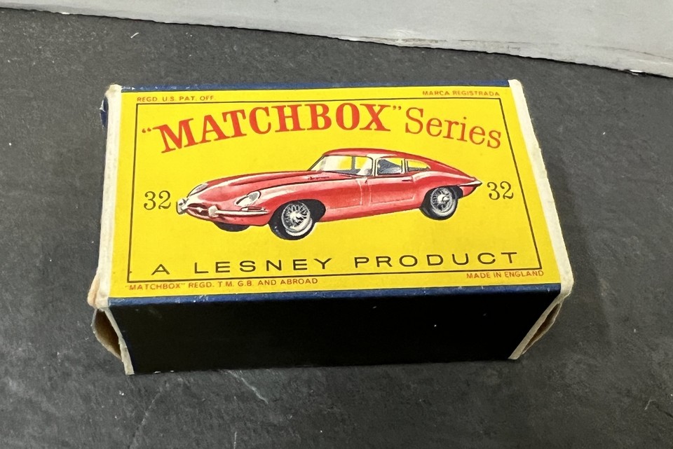 Vintage Lesney Matchbox Series No. 32 "E" Type Jaguar Made in England w ...
