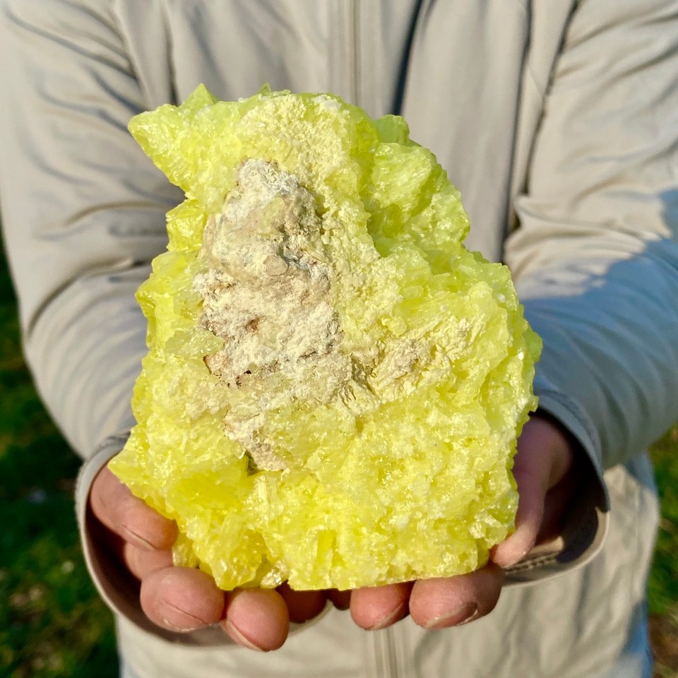 1.15LB Rare Natural yellow sulfur crystal quartz crystal mineral ...