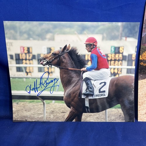 LAFFIT PINCAY JR SIGNED COLOR 8x10 PHOTO On TIMBOROA ALL TIME ...
