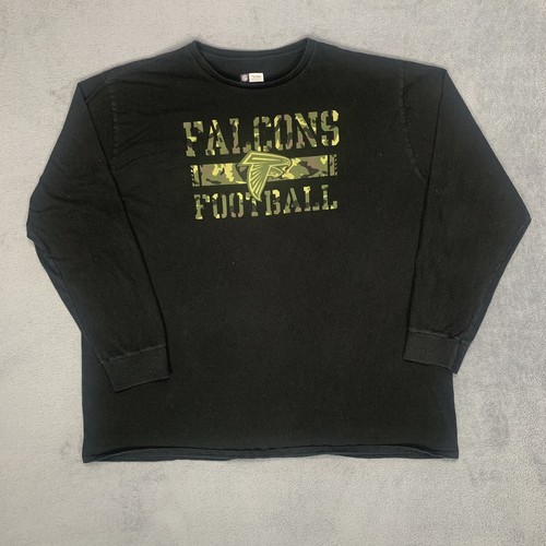 Atlanta Falcons Shirt Mens 3XL NFL Team Apparel Camo Logo Black Long ...