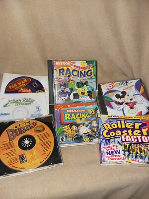 PC Cd Rom Game Lot - Nickelodeon Nick Toons Racing Pac Man Disney ...