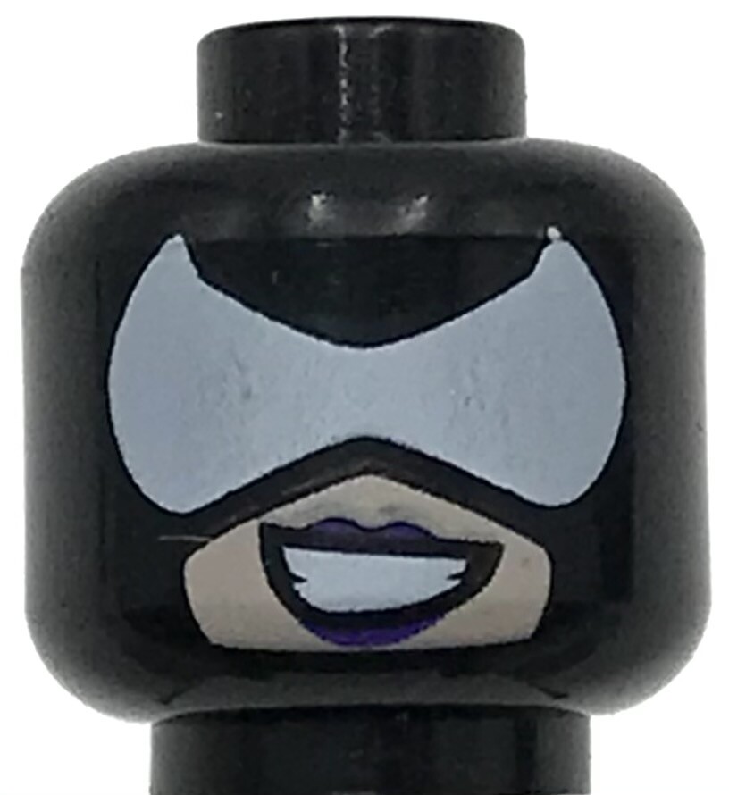 Lego New Minifigure Head Mask with White Pointed Eye Opening Catwoman ...