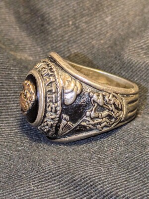 A marine corps ring ww2 worn by active-duty personal gold/silver | eBay